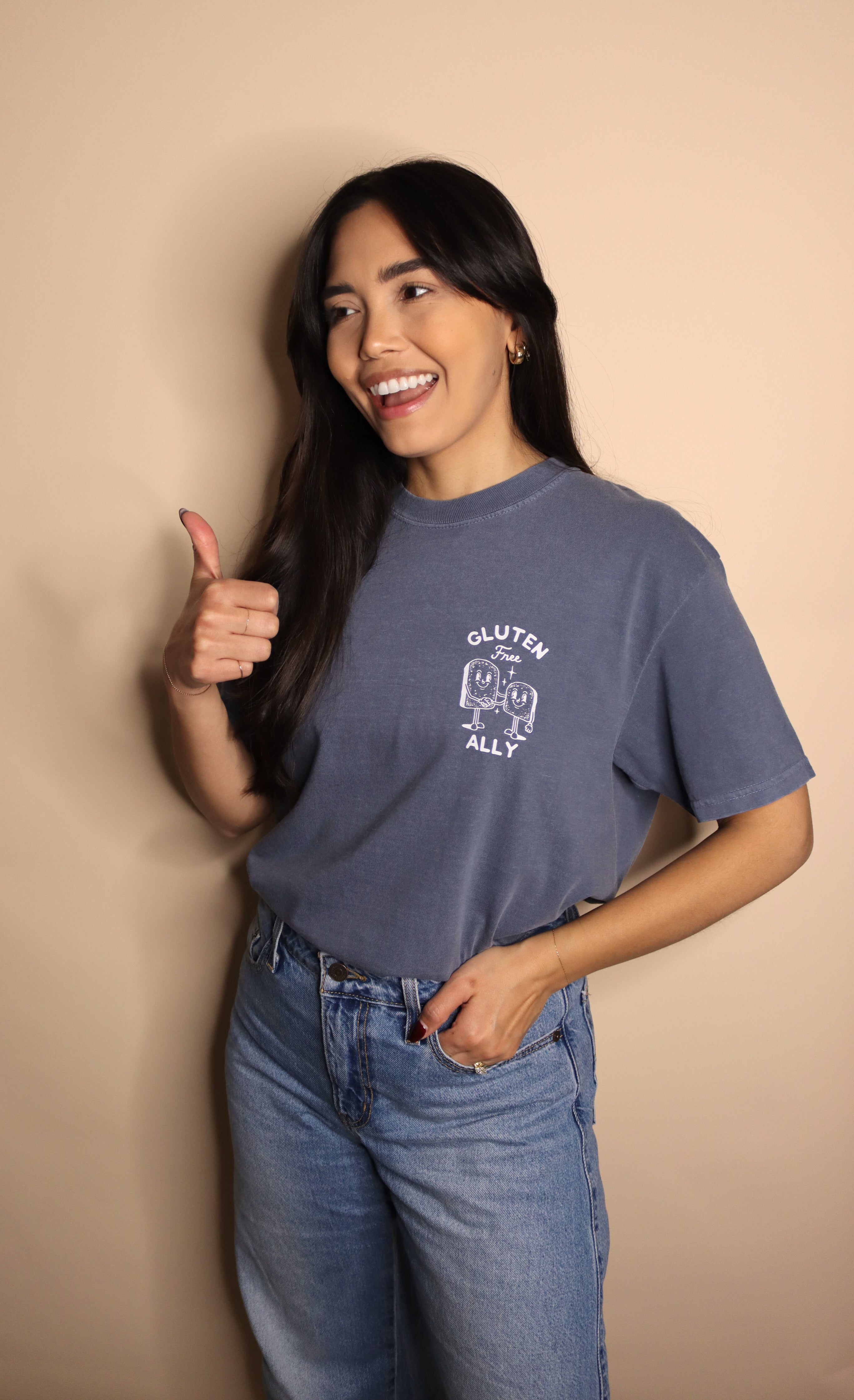 "gluten free ally" tee - denim – philhatesgluten